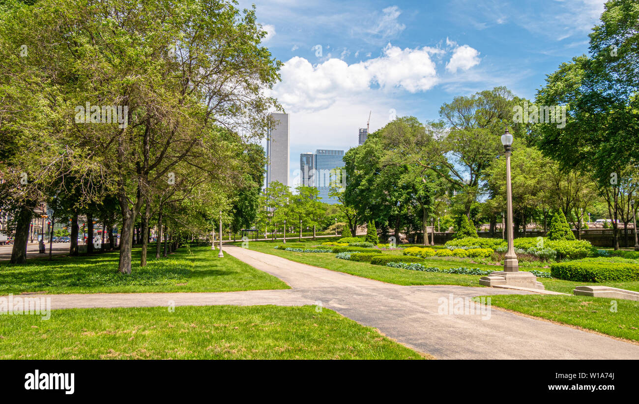 Chicago grant park aerial hi-res stock photography and images - Alamy