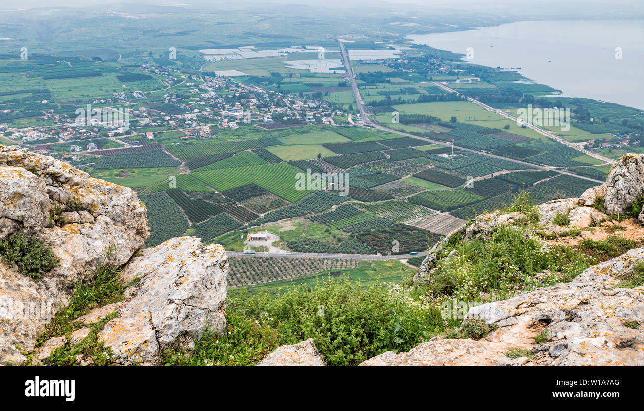 landscape of Arbel Cliff (Ancient Cave Fortress). National park. Low ...