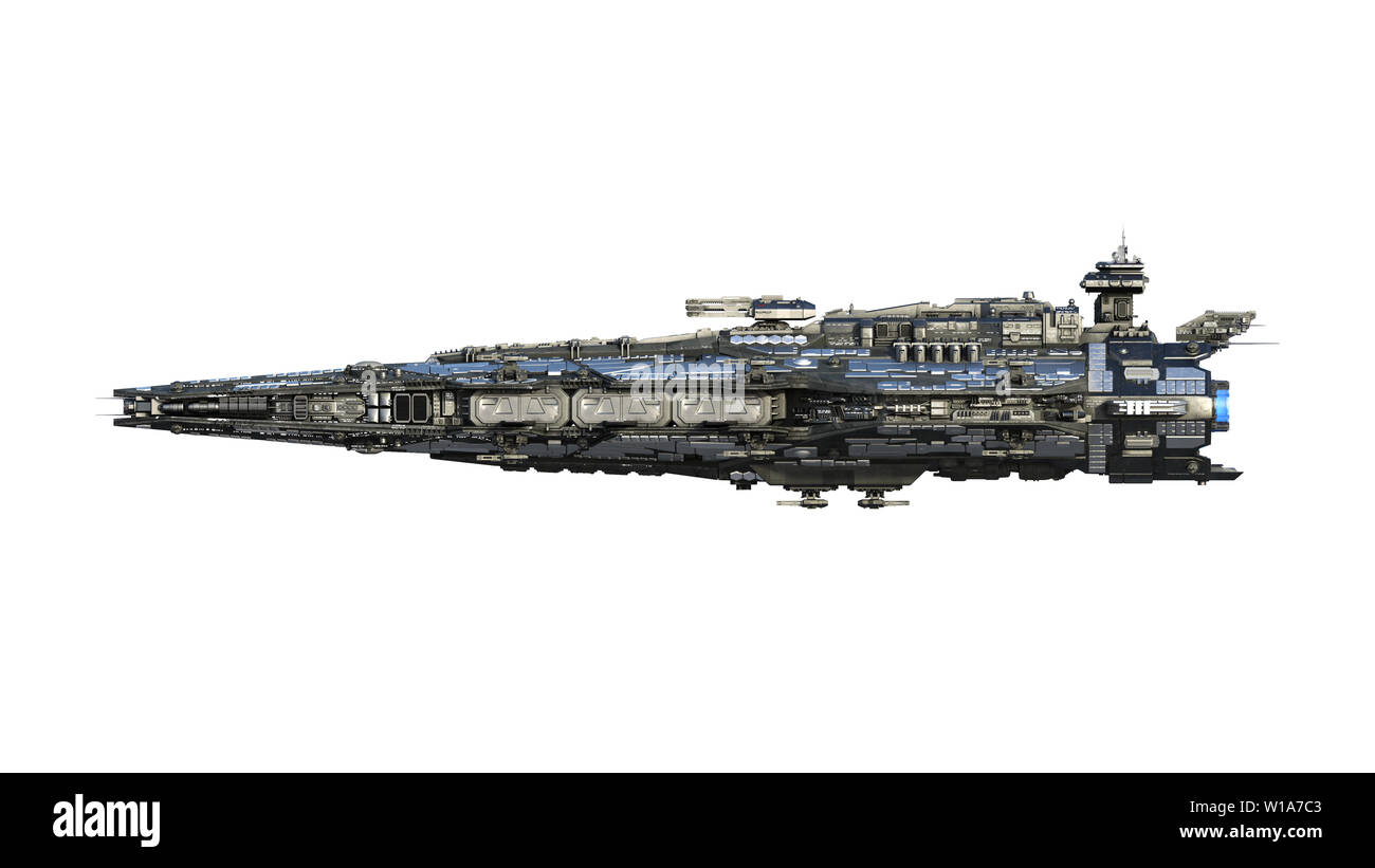 Alien spaceship flying, UFO spacecraft in flight isolated on white ...