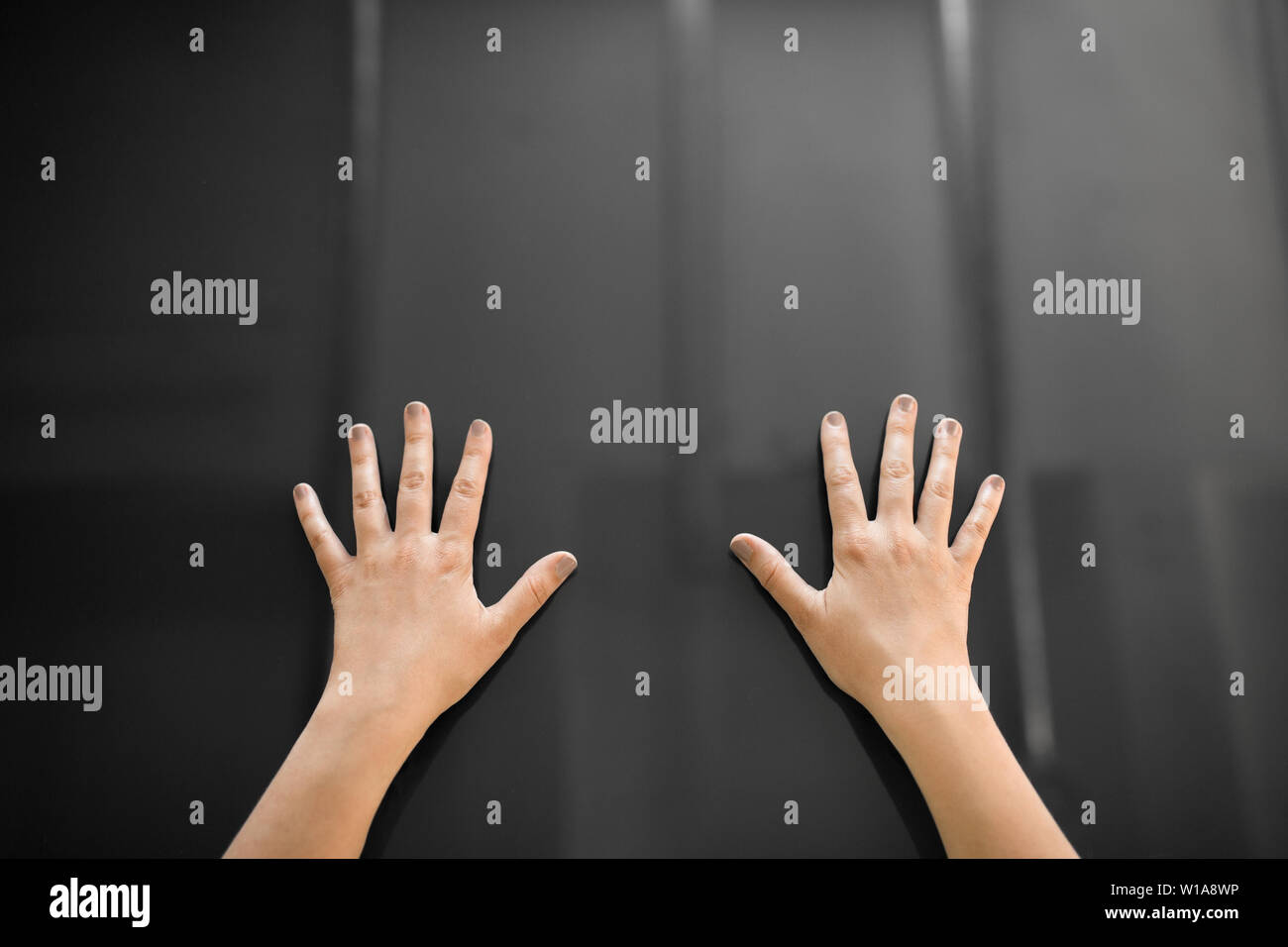 hand using black interactive panel Stock Photo - Alamy