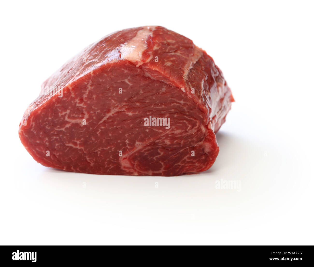 raw beef rump block meat isolated on white background Stock Photo - Alamy