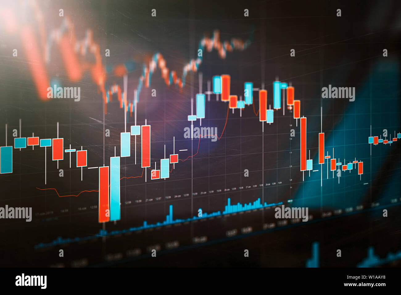 Candlestick stock chart hi-res stock photography and images - Alamy