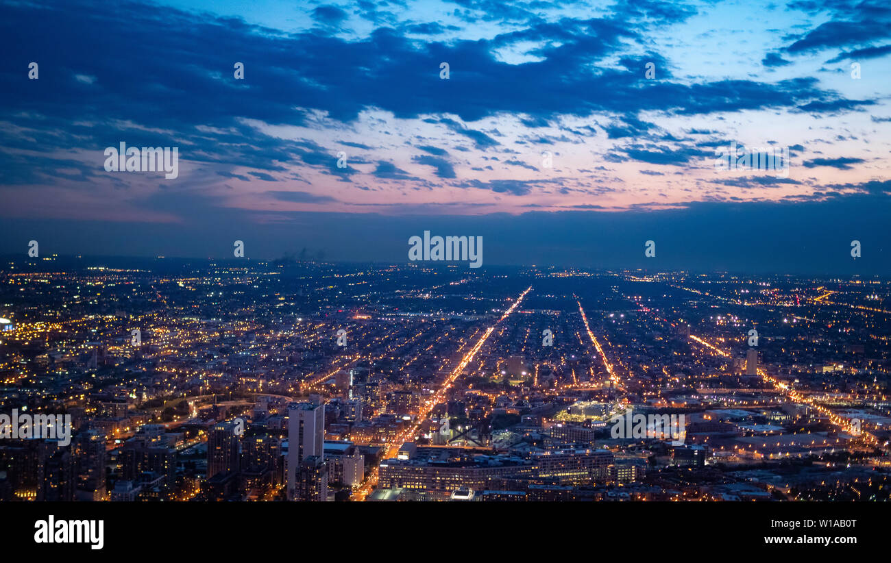 The citylights of Chicago from above - street photography Stock Photo ...