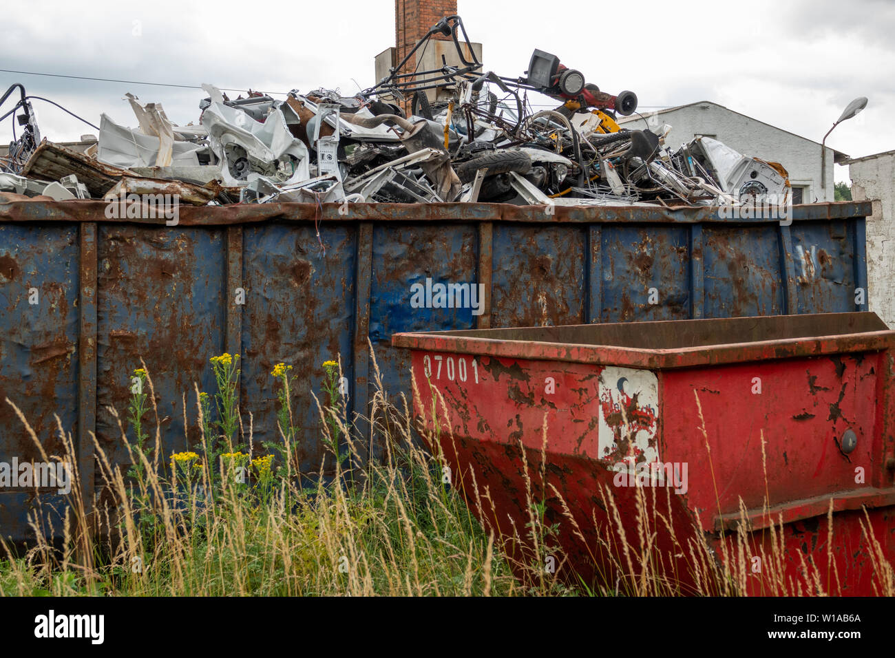 Metal scrap is located in large containers Stock Photo - Alamy