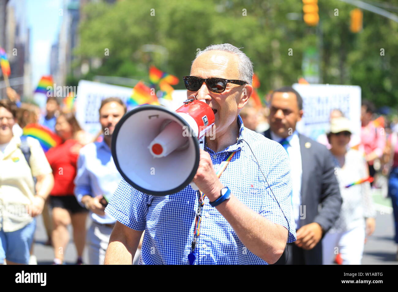 New York, N.Y/USA – 30th June 2019: Senator Chuck Schumer marches in ...