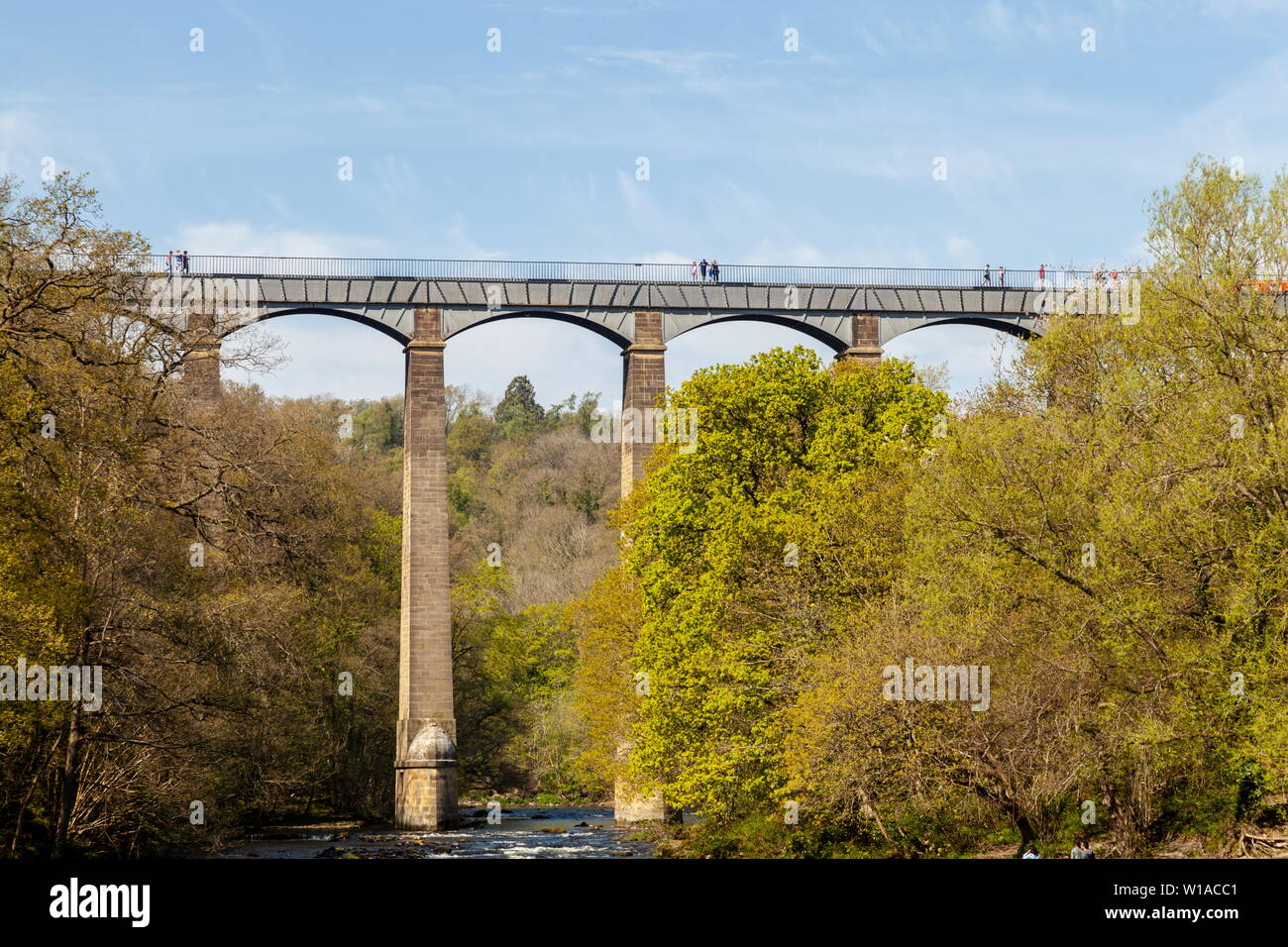 Looking along the river Dee towards the Thomas Telford built ...