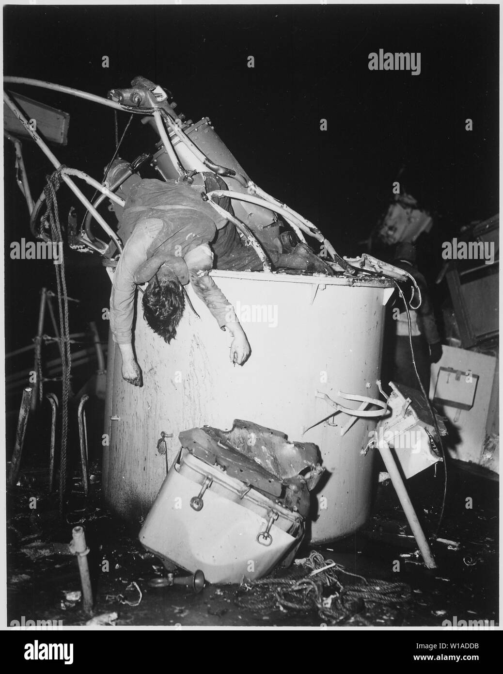 A Coast Guard seaman died at his battle station aboard the USS MENGES ...