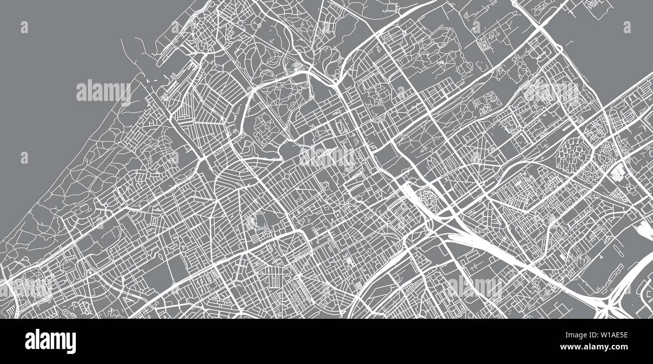 Urban vector city map of The Hague, The Netherlands Stock Vector Image ...