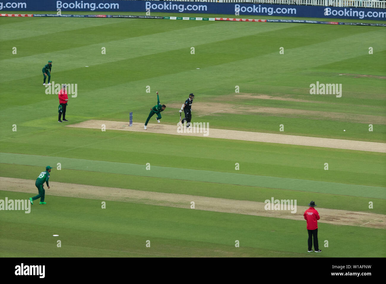 28th June 2019 - Pakistan pace attack in action against the New Zealand ...