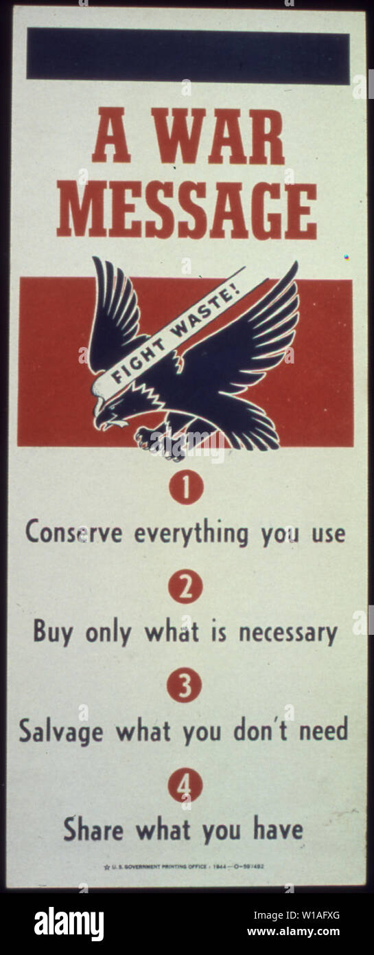 A war message - Fight waste! Stock Photo - Alamy