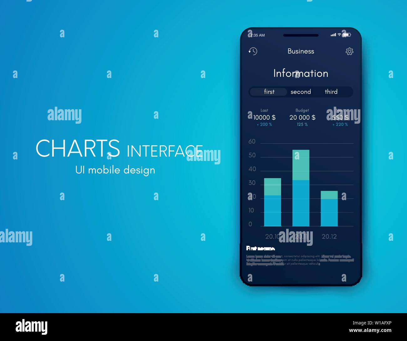 Vector graphics mobile infographics with two options. Template for ...