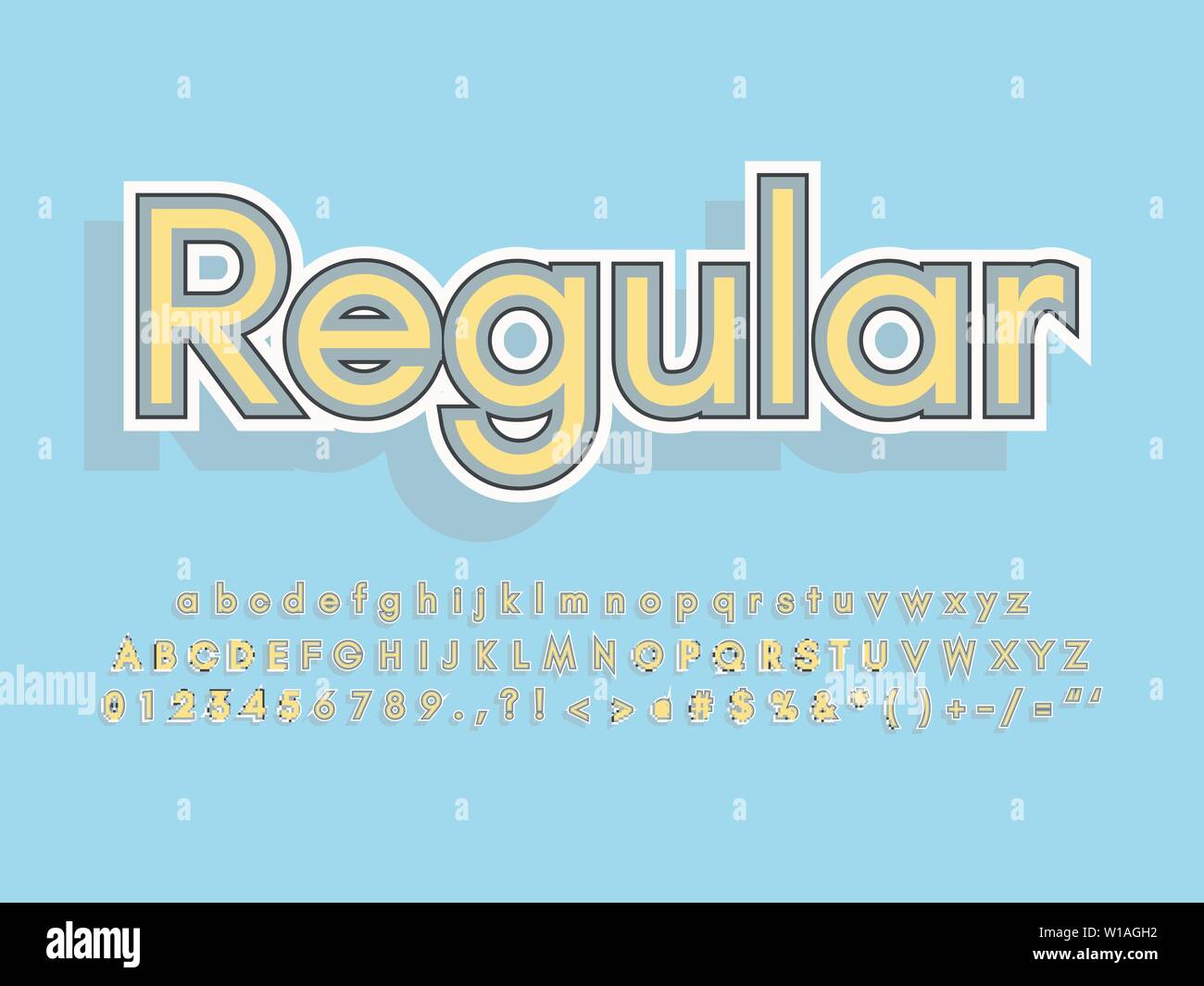 Retro font and alphabet. Stock vector illustration Stock Vector Image ...
