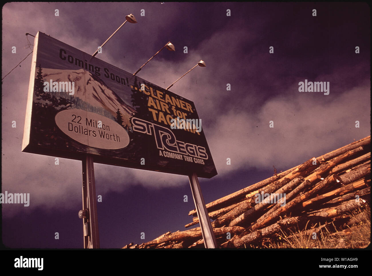 ADVERTISEMENT AT ST. REGIS PULP MILL PROMISES CLEANER AIR - WHILE SMOKE ...
