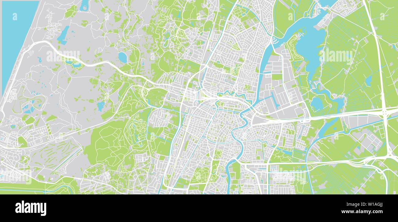 Urban vector city map of Haarlem, The Netherlands Stock Vector Image ...