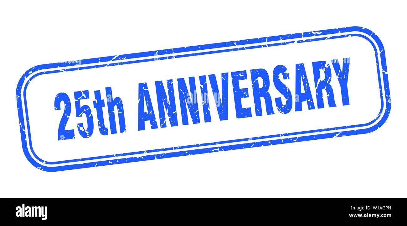 25th anniversary stamp. 25th anniversary square grunge sign. 25th ...