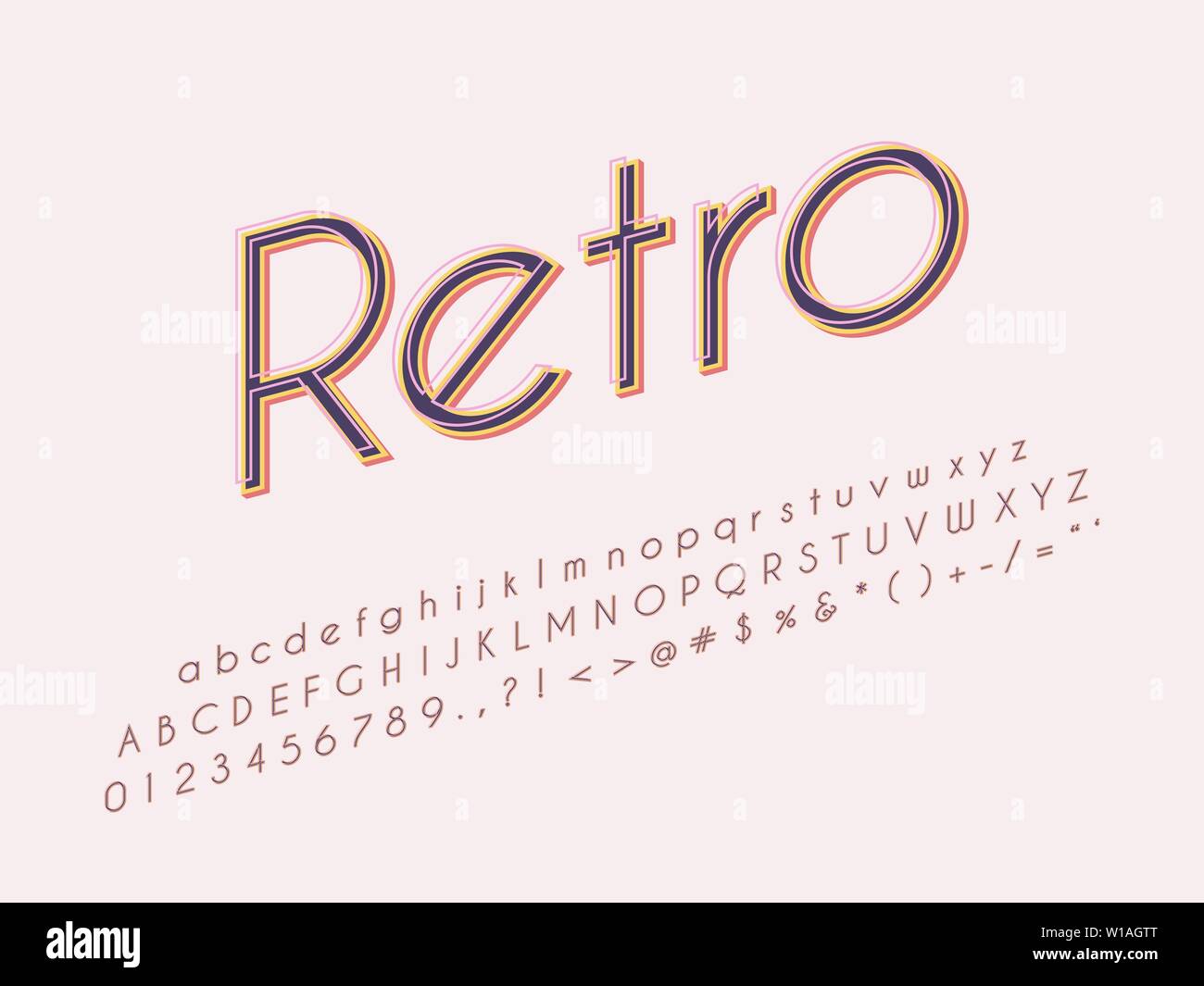 Retro font and alphabet. Stock vector illustration Stock Vector Image ...