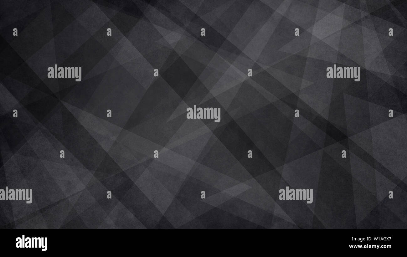 Abstract black and white background with random geometric triangle ...