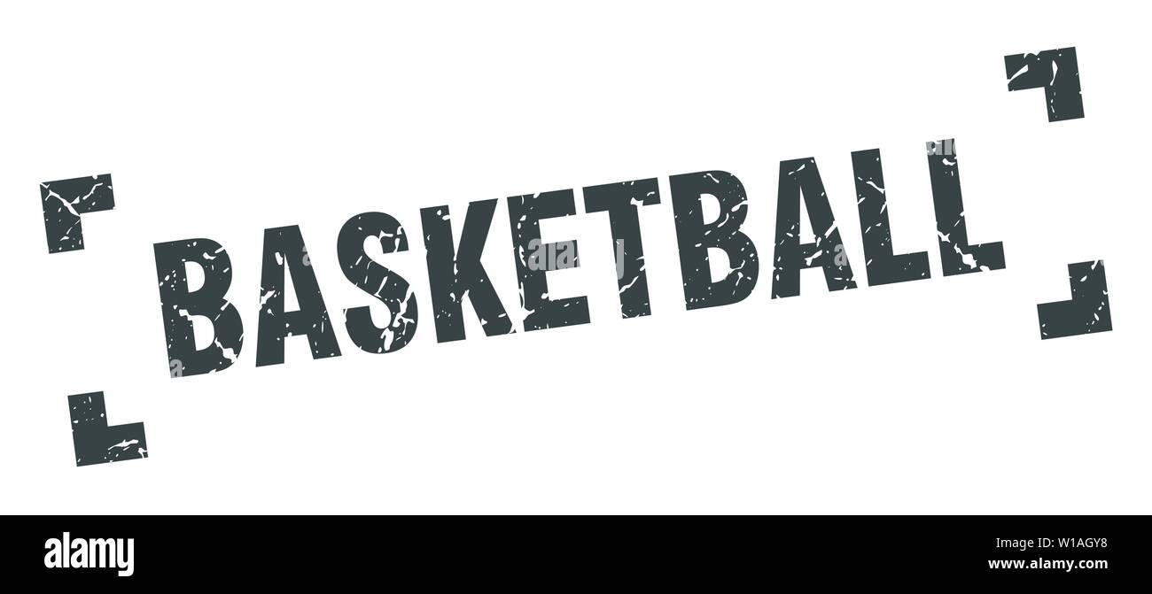 basketball stamp. basketball square grunge sign. basketball Stock ...