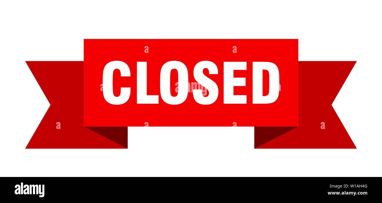 closed ribbon. closed isolated sign. closed banner Stock Vector Image ...