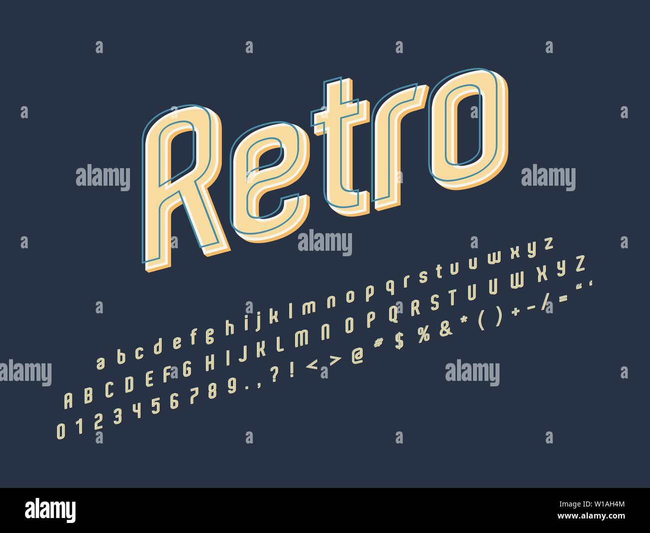 Retro font and alphabet. Stock vector illustration Stock Vector Image ...