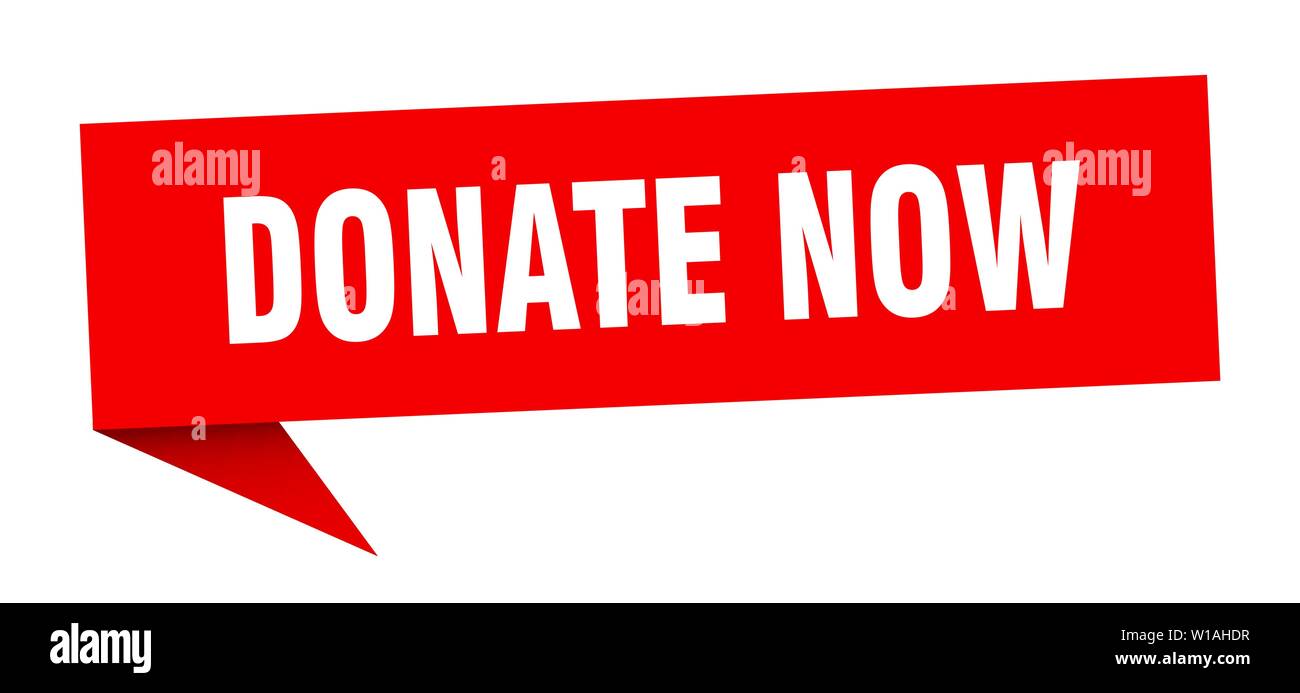 donate now speech bubble. donate now sign. donate now banner Stock ...