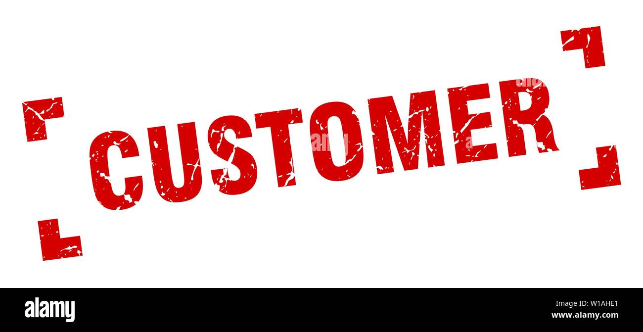 customer stamp. customer square grunge sign. customer Stock Vector ...