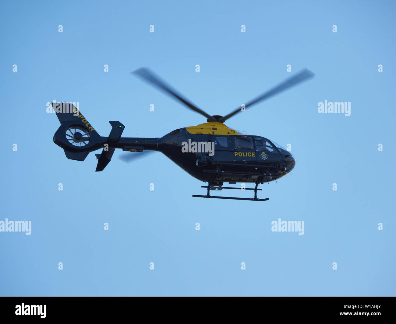 Queenborough, Kent, UK. 1st July, 2019. A Police helicopter was seen ...
