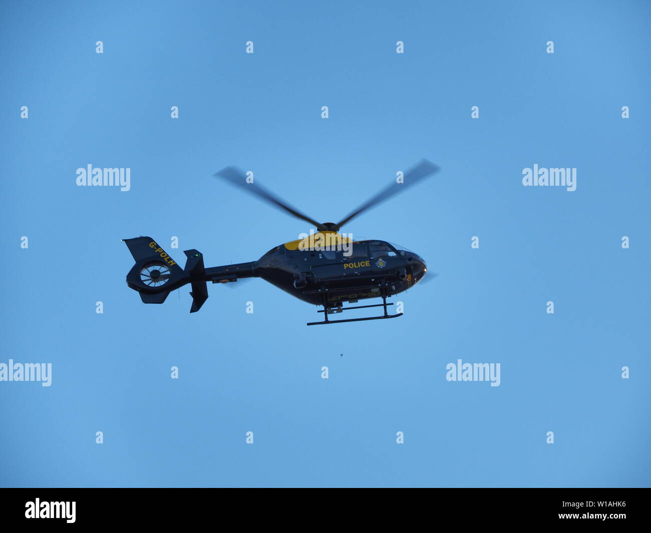 Queenborough, Kent, UK. 1st July, 2019. A Police helicopter was seen ...