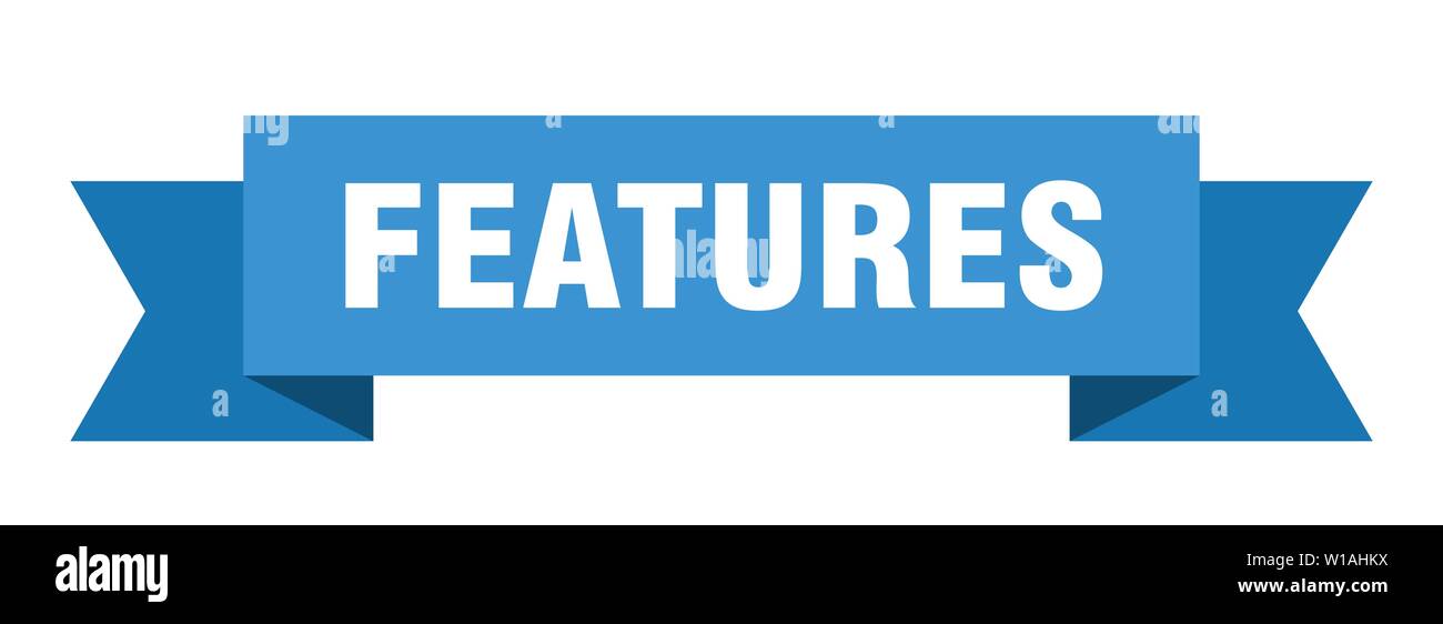 features ribbon. features isolated sign. features banner Stock Vector ...
