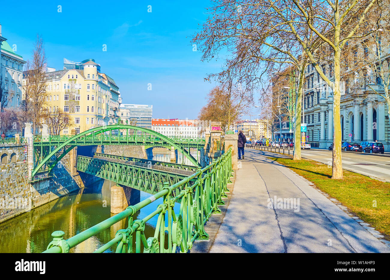 VIENNA, AUSTRIA - FEBRUARY 18, 2019: The comfortable pedestrian alley ...