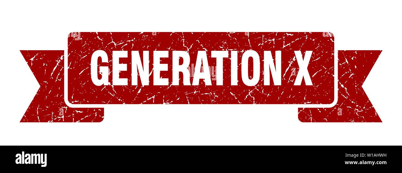 generation x grunge ribbon. generation x sign. generation x banner ...