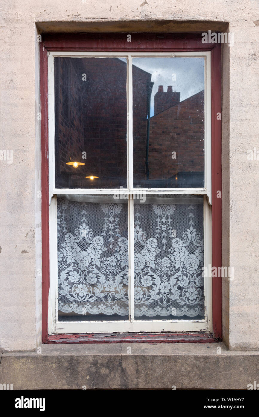 Old sash window on a Victorian house UK Stock Photo - Alamy
