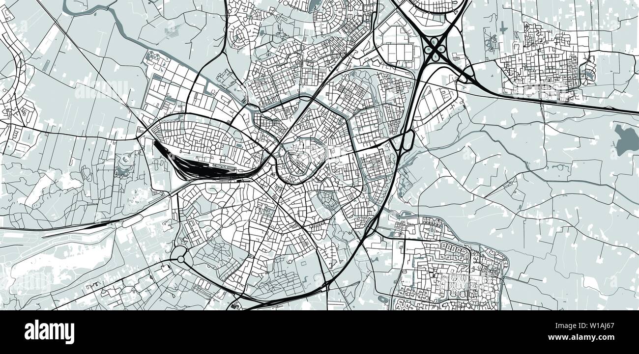 Urban vector city map of Amersfoort, The Netherlands Stock Vector Image ...