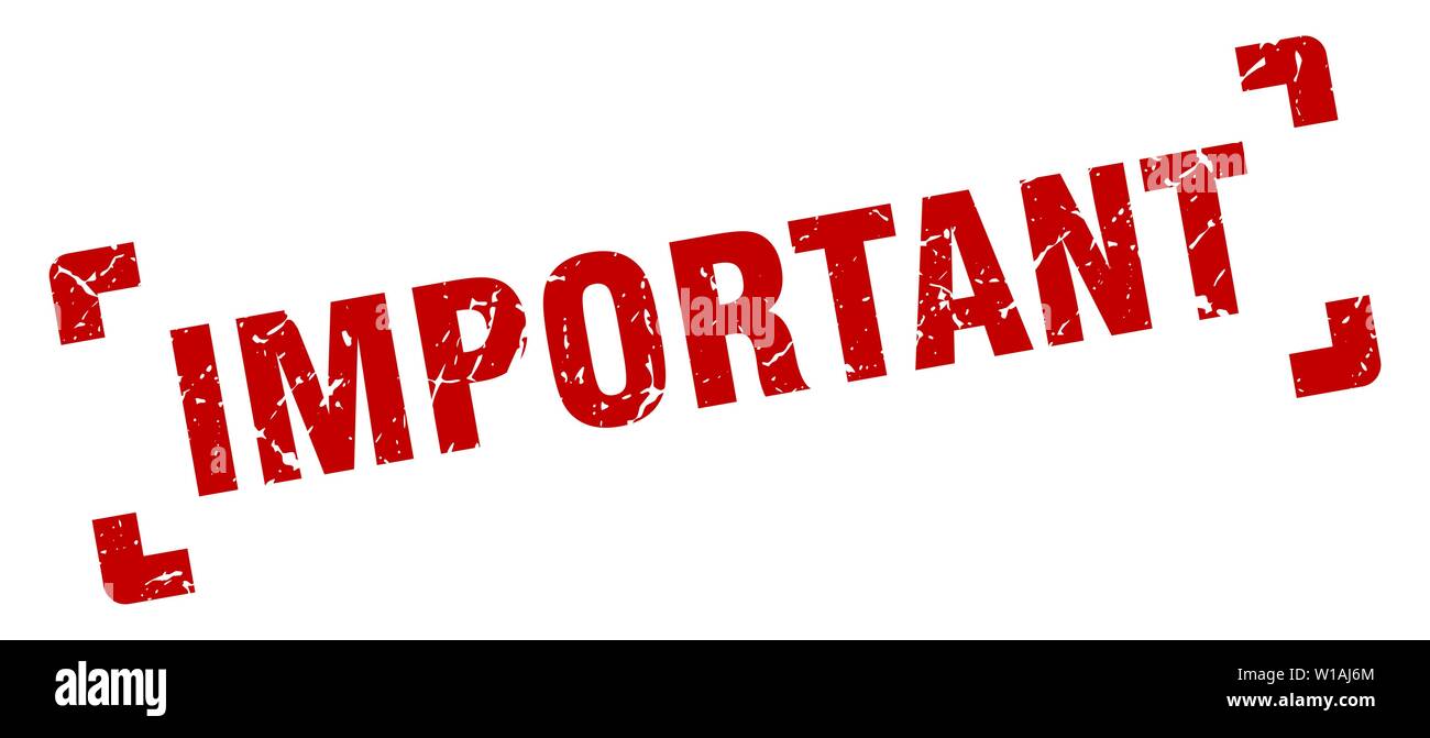 important stamp. important square grunge sign. important Stock Vector ...