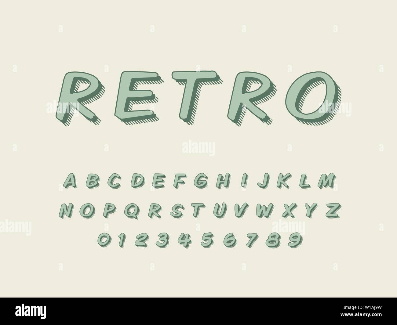 Retro font and alphabet. Stock vector illustration Stock Vector Image ...