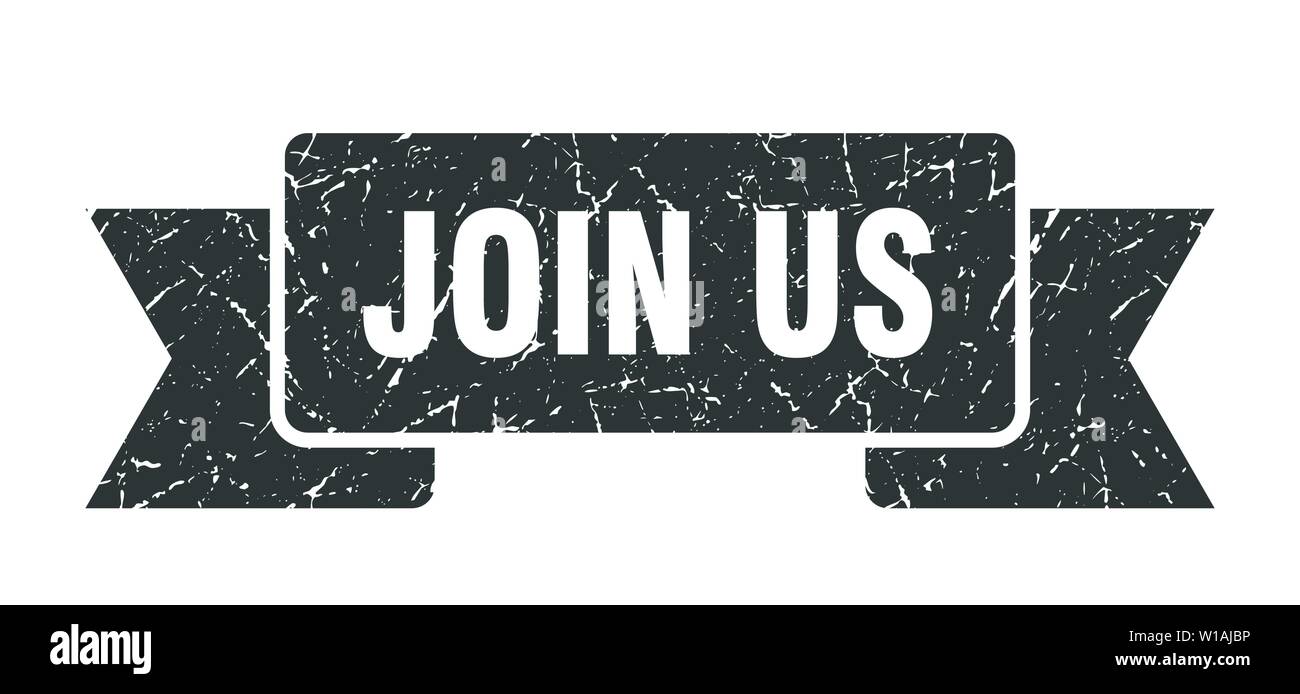 join us grunge ribbon. join us sign. join us banner Stock Vector Image ...