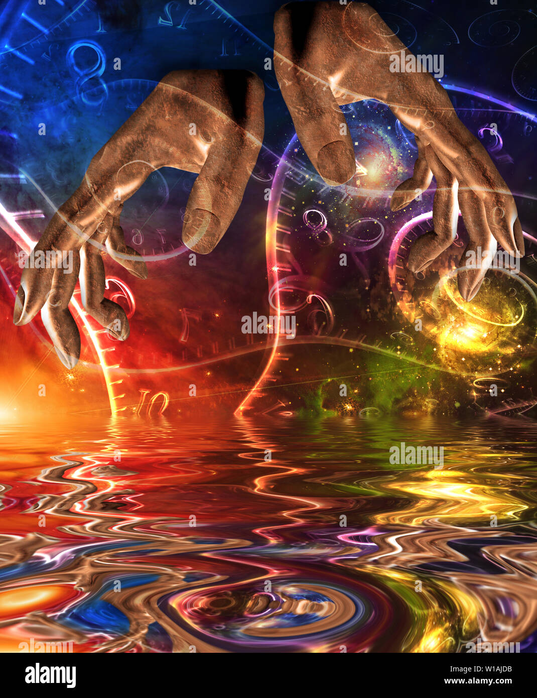 Symbolic Sci Fi composition. Manipulation of time Stock Photo - Alamy