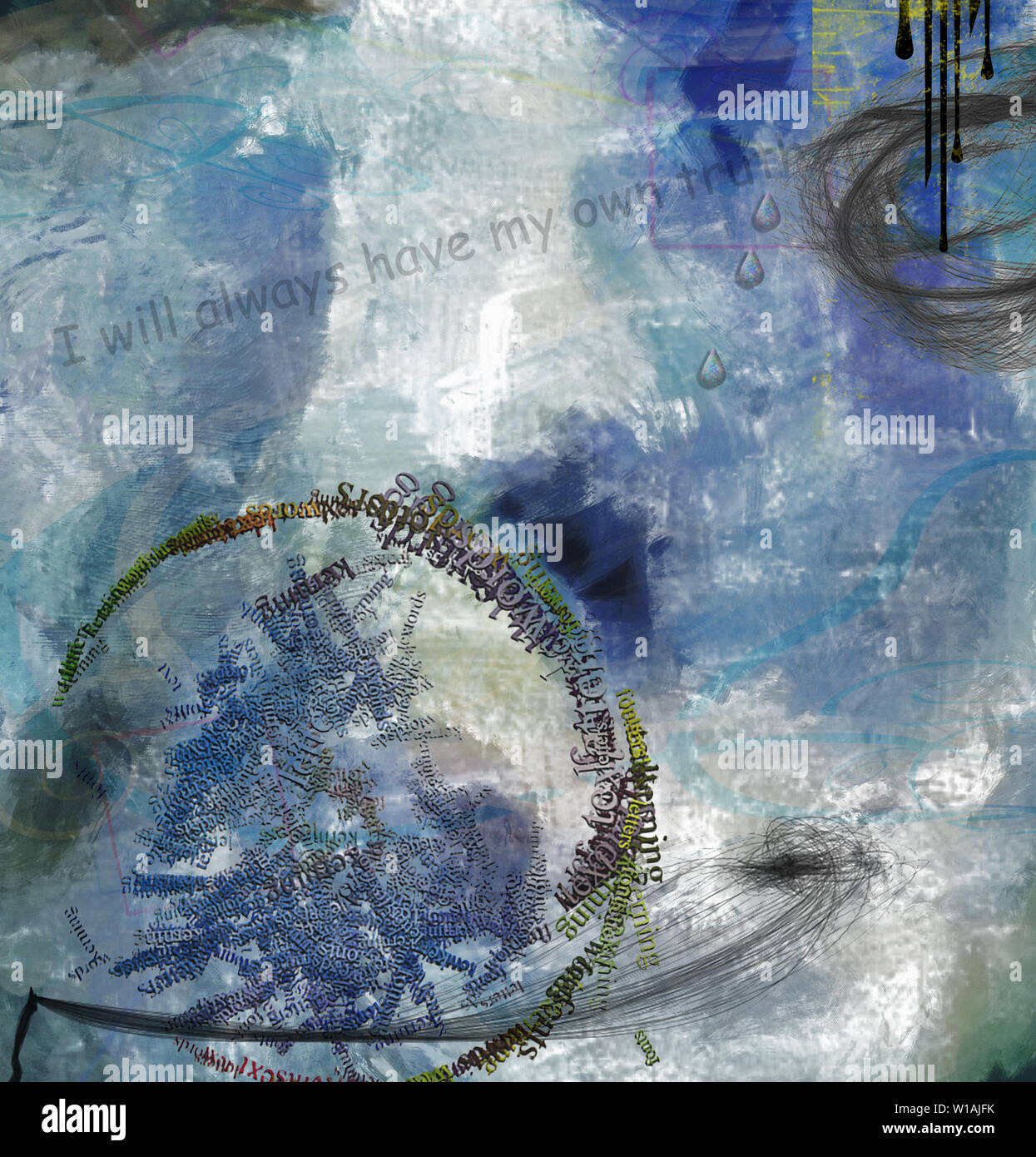 Modern art. Muted Abstract Painting. 3D rendering Stock Photo - Alamy