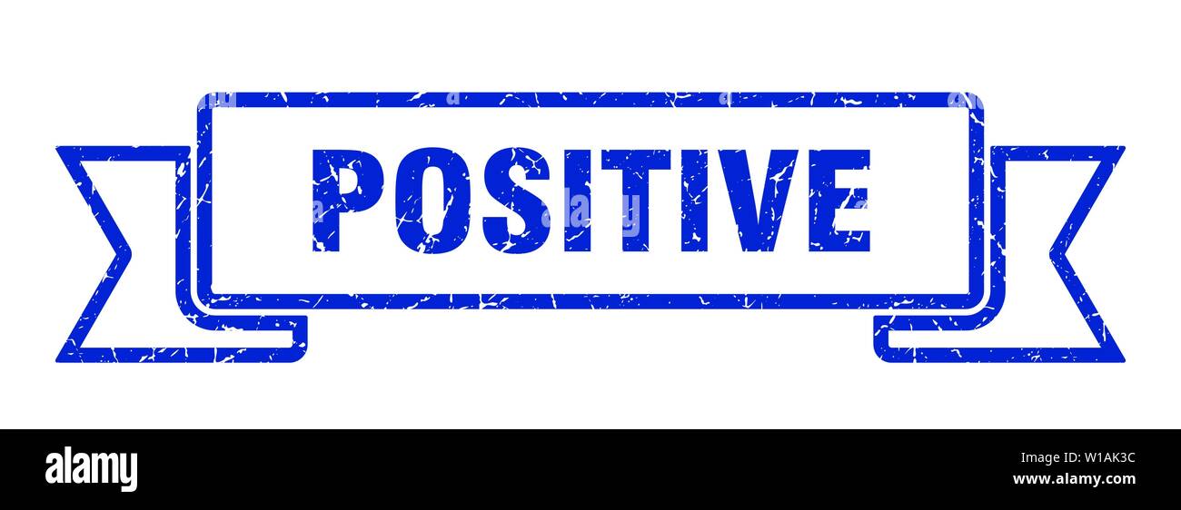 positive grunge ribbon. positive sign. positive banner Stock Vector ...