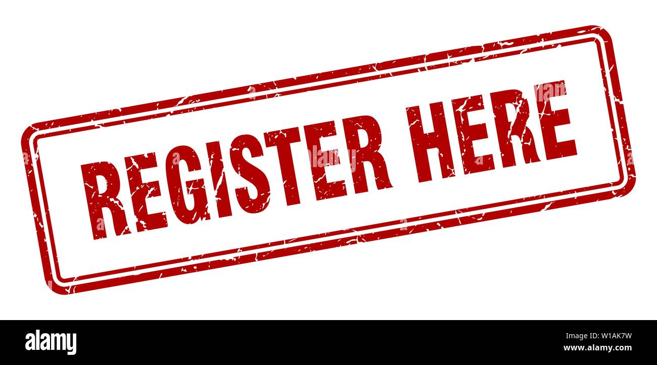 register here stamp. register here square grunge sign. register here ...