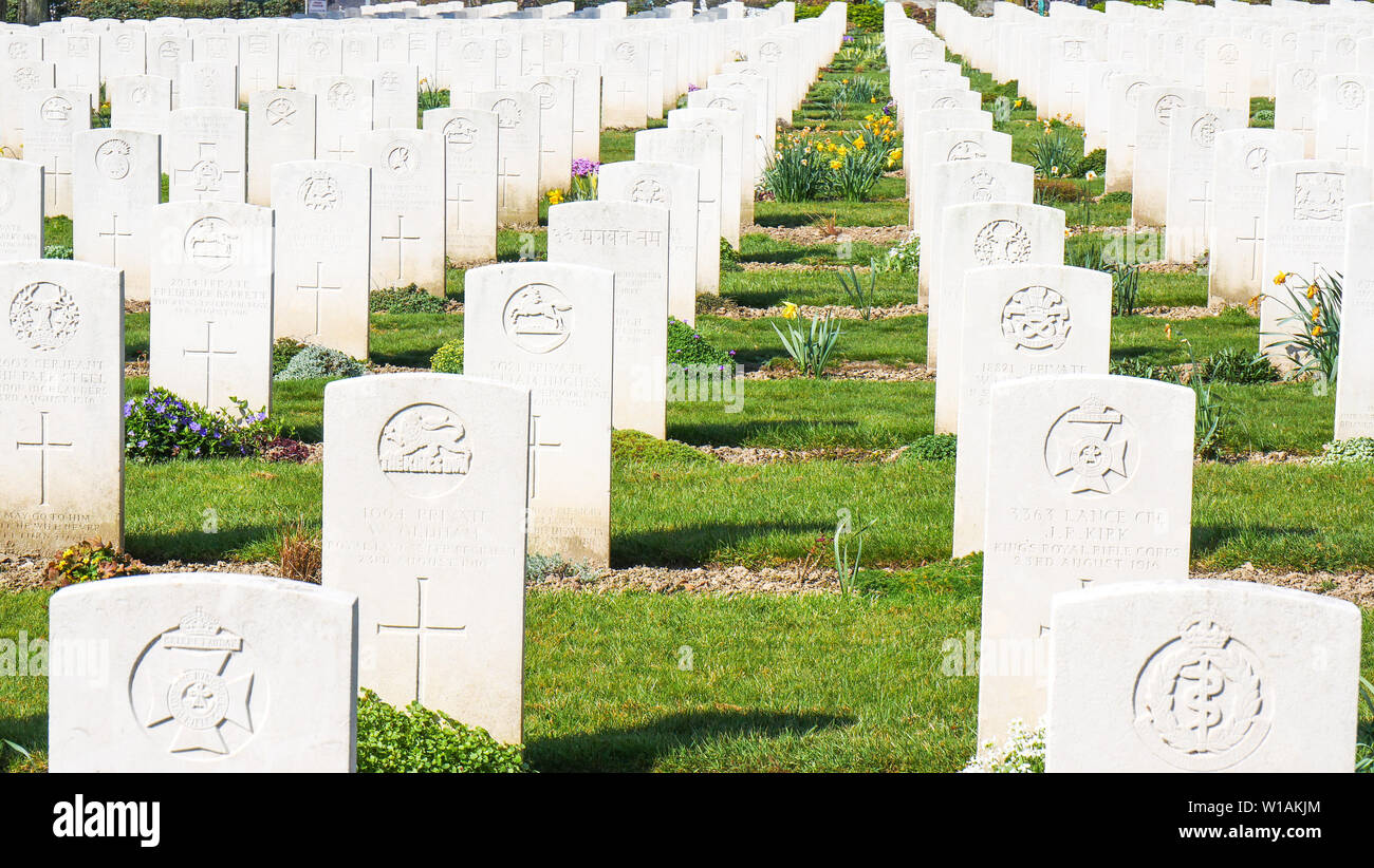 WWI British military cemetery, Abbeville, Somme, Hauts-de-France ...