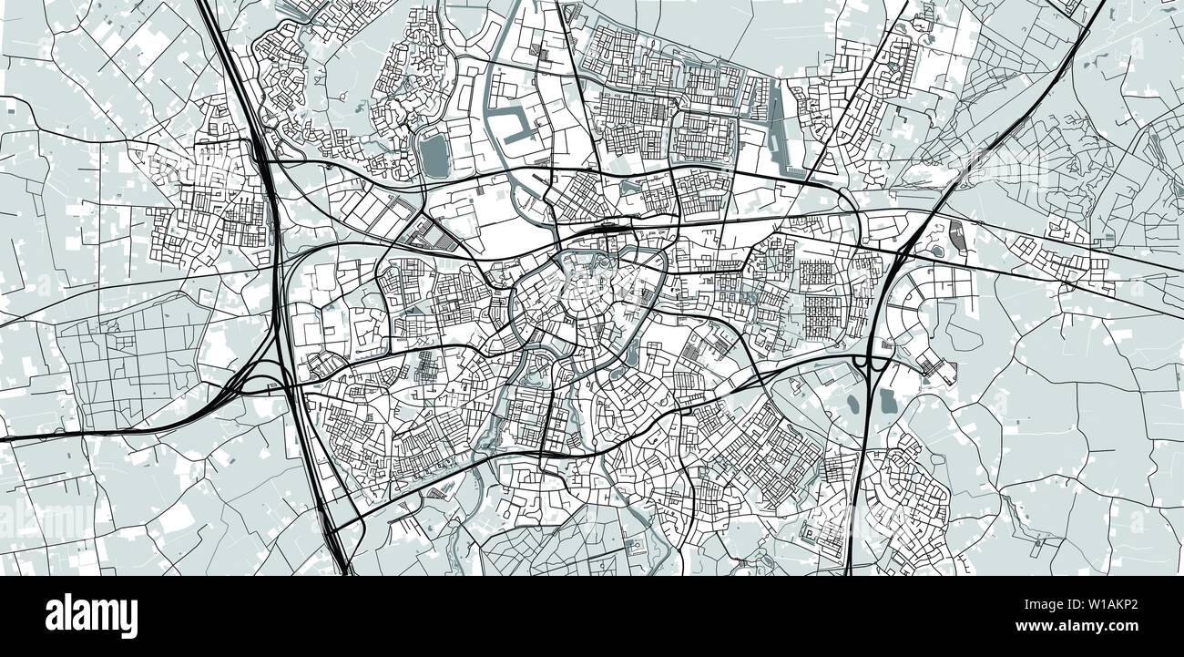 Urban vector city map of Breda, The Netherlands Stock Vector Image ...