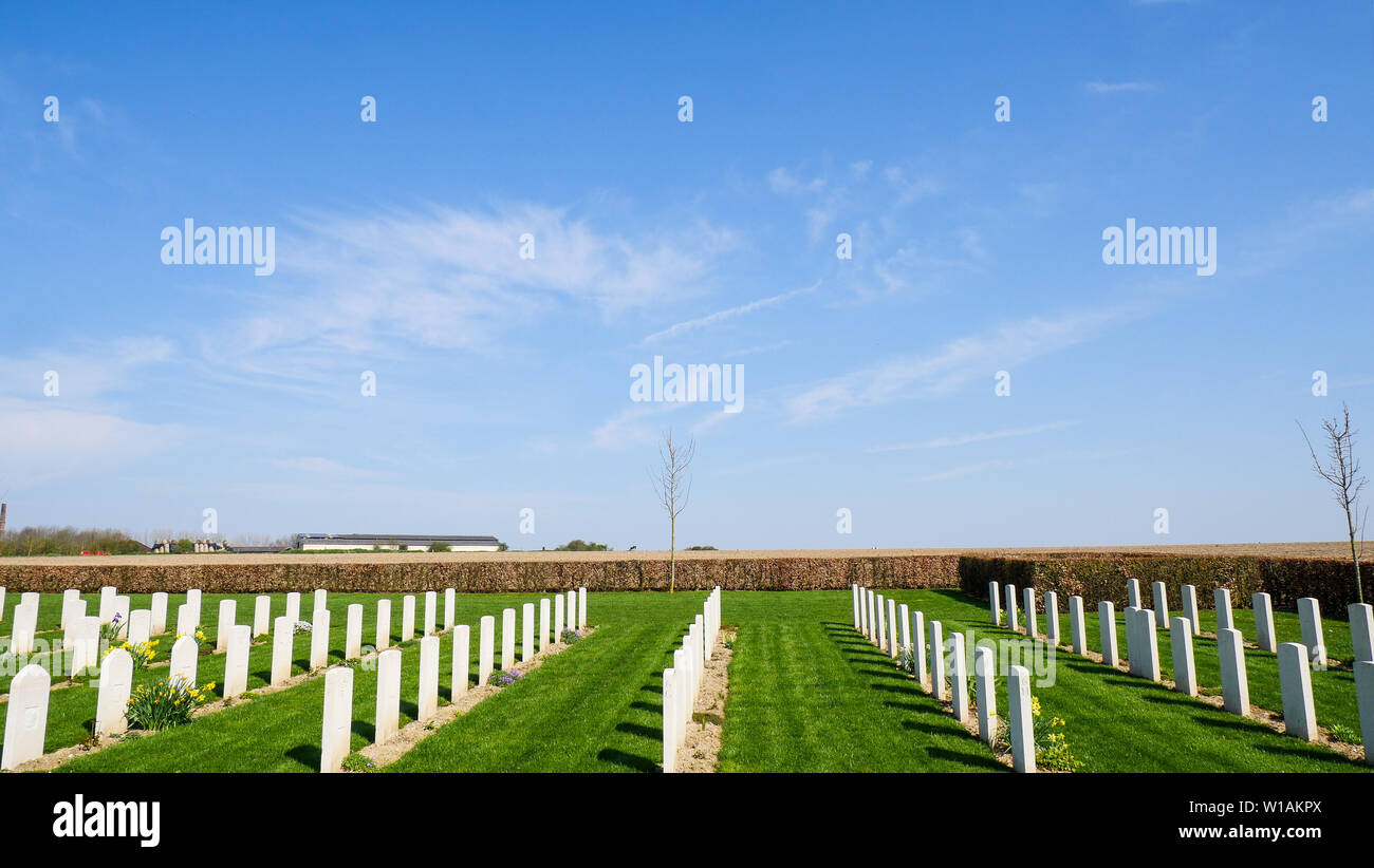 WWI British military cemetery, Abbeville, Somme, Hauts-de-France ...