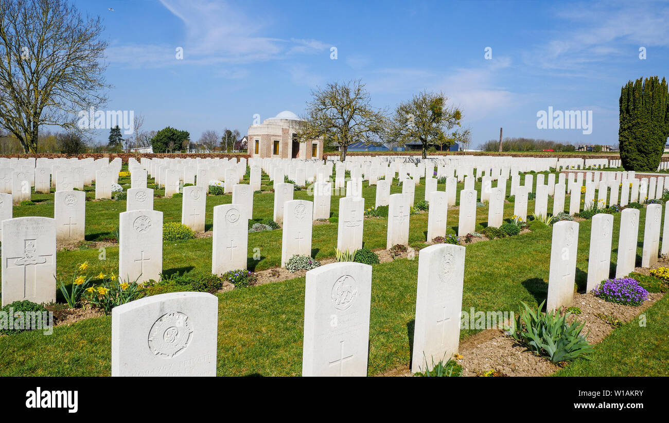 WWI British military cemetery, Abbeville, Somme, Hauts-de-France ...