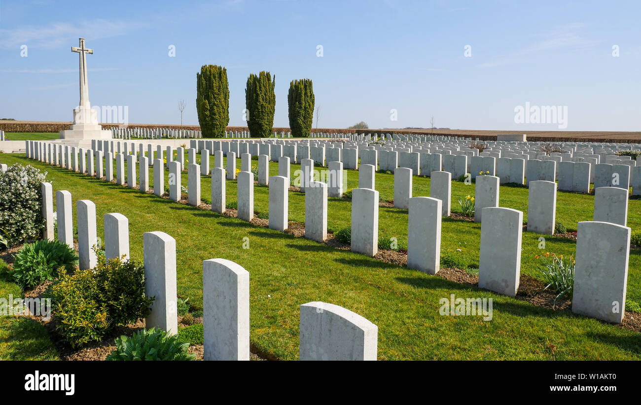 WWI British military cemetery, Abbeville, Somme, Hauts-de-France ...