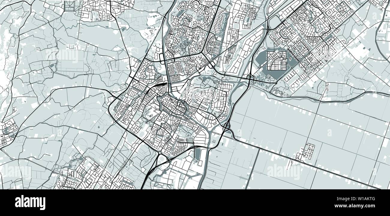 Urban vector city map of Alkmaar, The Netherlands Stock Vector Image ...