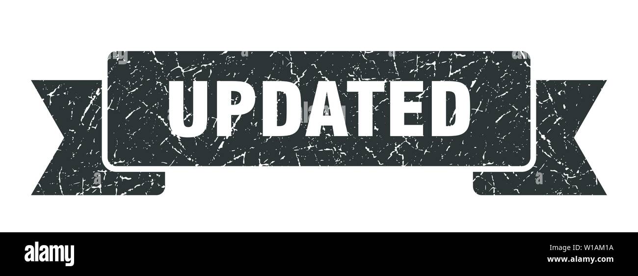 updated grunge ribbon. updated sign. updated banner Stock Vector Image ...