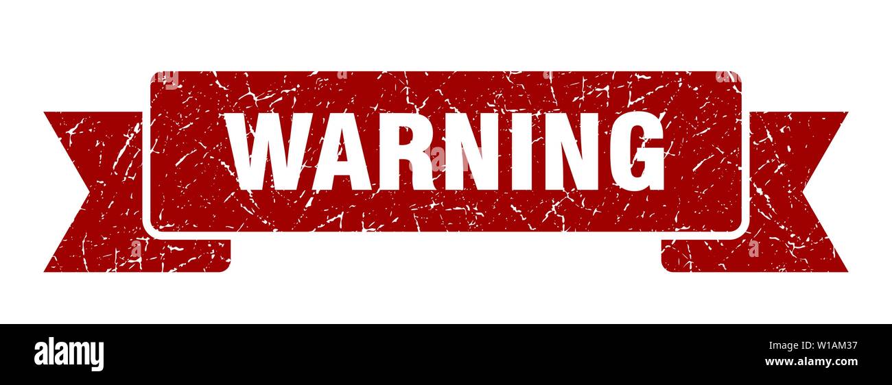 warning grunge ribbon. warning sign. warning banner Stock Vector Image ...