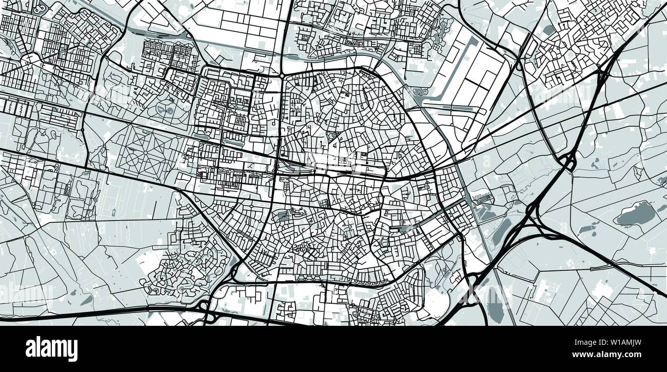 Urban vector city map of Tilburg, The Netherlands Stock Vector Image ...