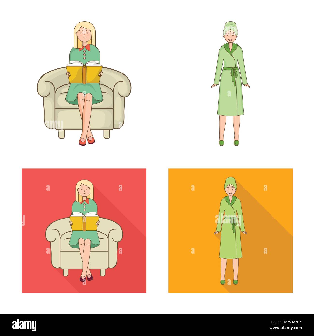 Vector design of posture and mood symbol. Set of posture and female ...